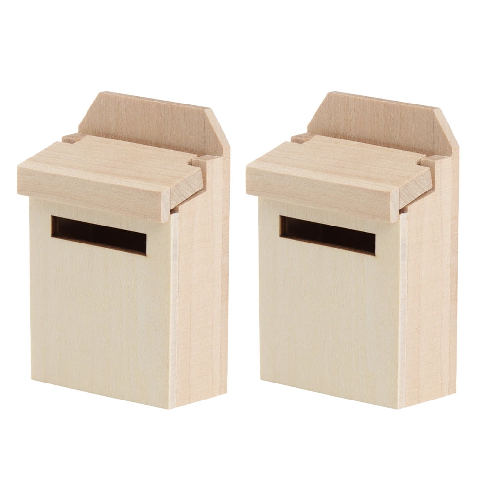 Zonhebin Miniature Wooden Mailbox House Toy for Kids DIY Play Vintage ...