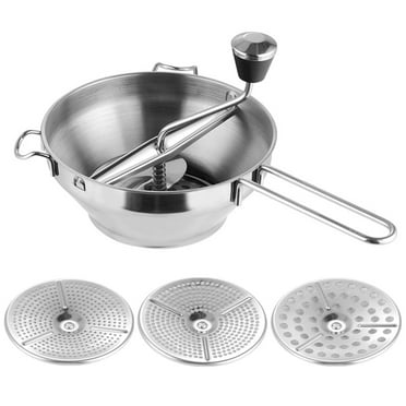 Food Mill Stainless Steel - 3 food grinder Discs - Potato ricer for ...