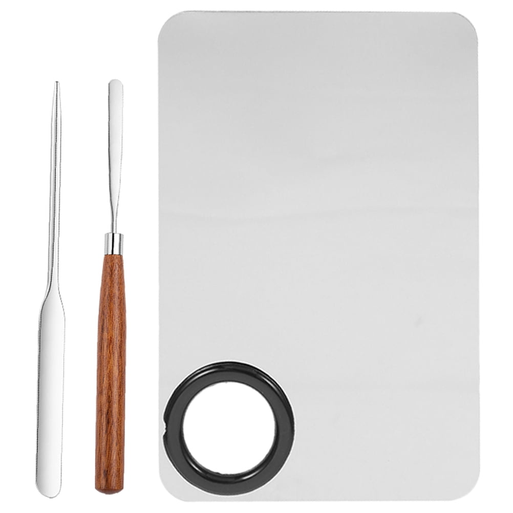 Zonhebin Stainless Steel Makeup Palette Set with Spatula for Mixing ...