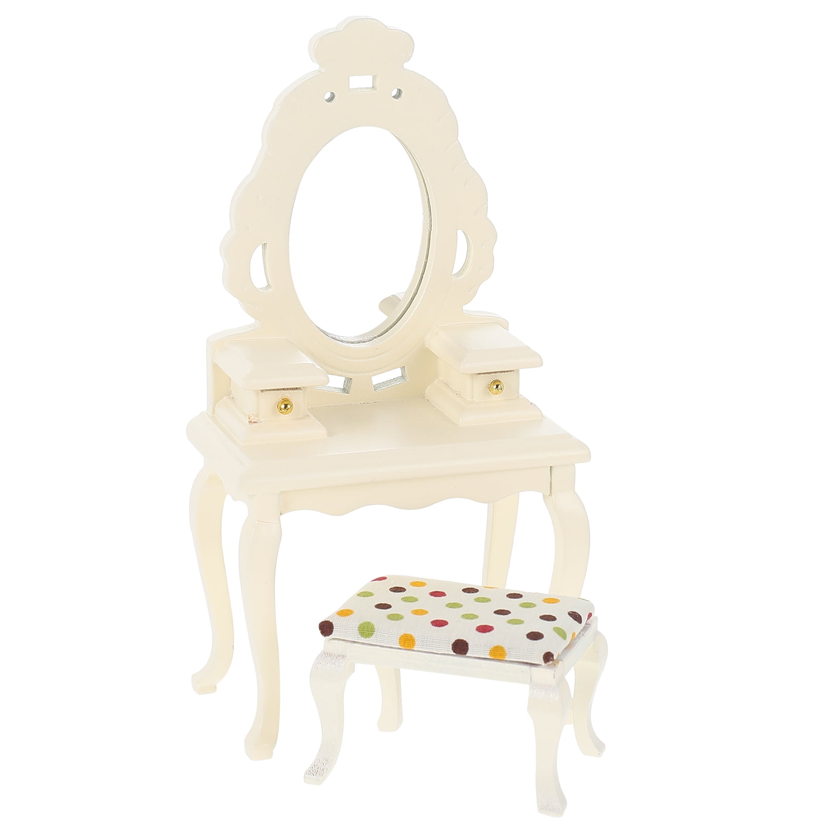 Zonhebin Wooden Mini Makeup Table Set with Mirror and Chair - Walmart.com