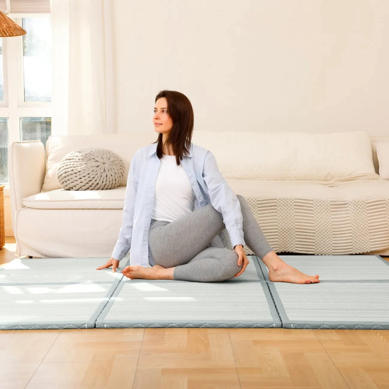 Zonli CocoShield Modular Tatami Mat – Natural Coconut Fiber Floor Mat ...