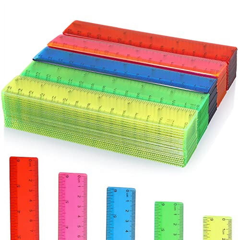 Zonon 100 Pcs 6 Inch Rulers Bulk Plastic Flexible Rulers with Inches ...