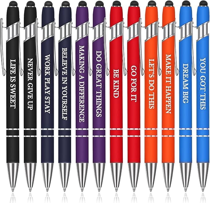 Zonon 12 Pieces Inspirational Motivational Quotes Ballpoint Pens with ...