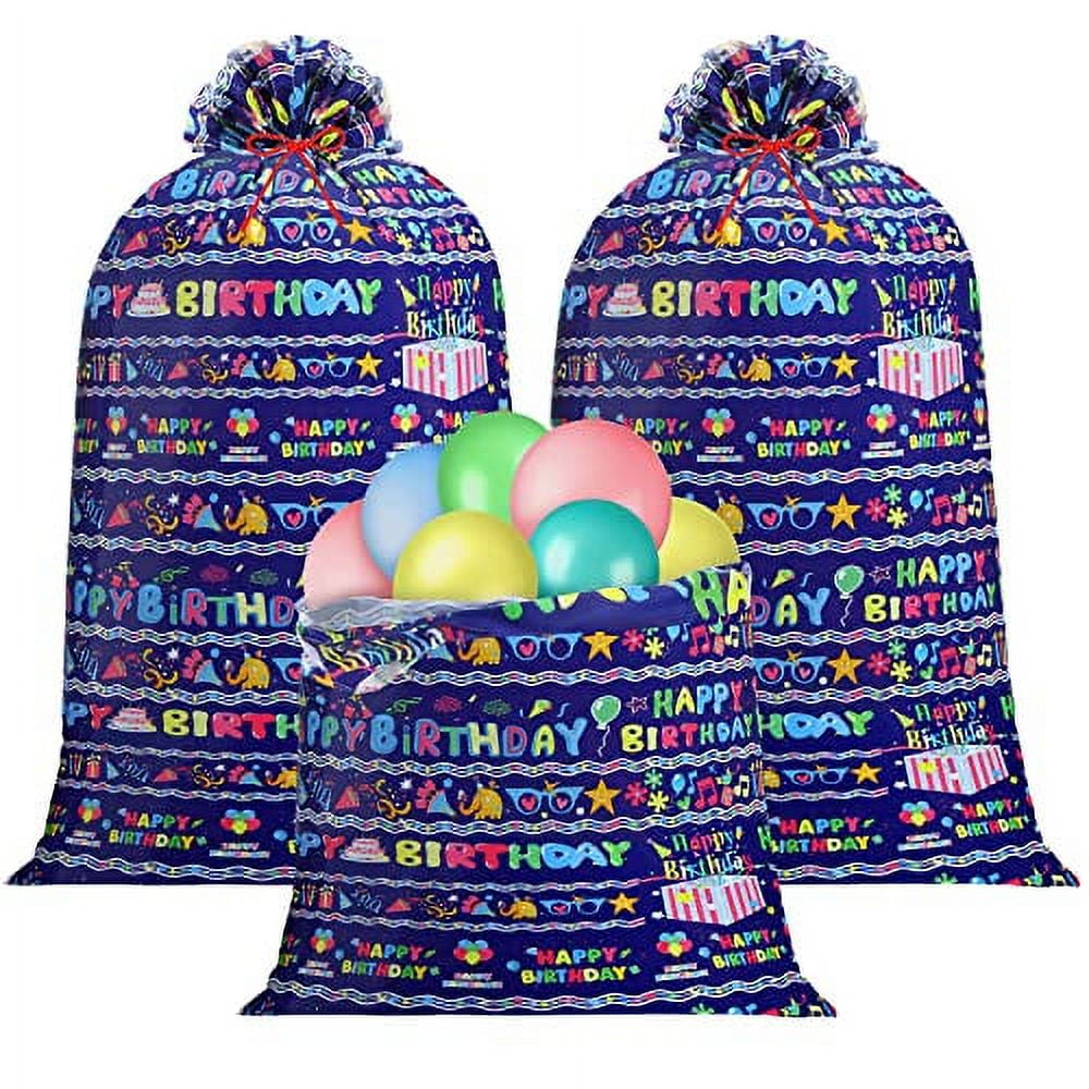 Zonon 3 Pieces 56 Inch Extra Large Blue Happy Birthday Gift Bag Jumbo ...