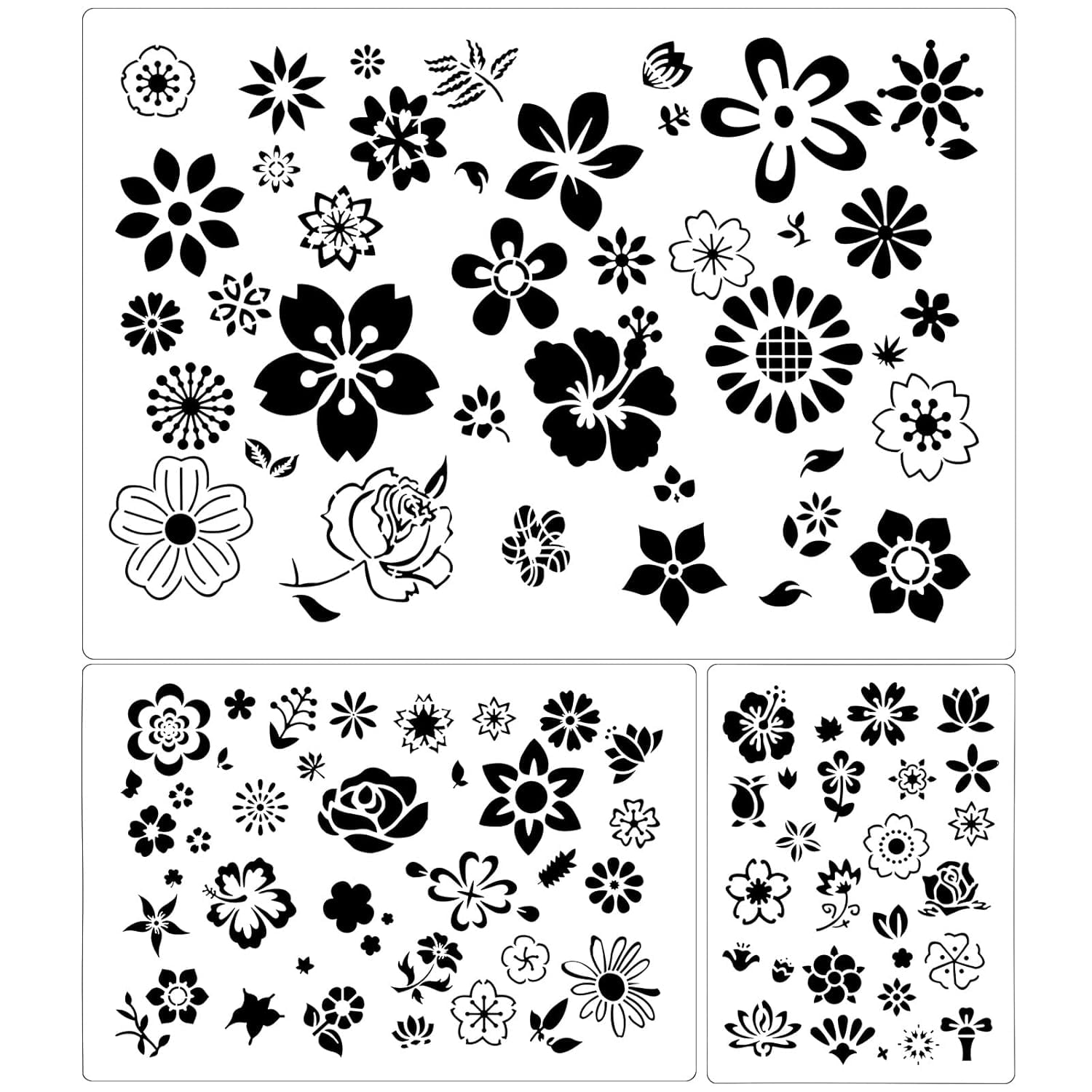 Zonon 3 Pieces Stencil Template Painting Stencil Spring Summer Template ...