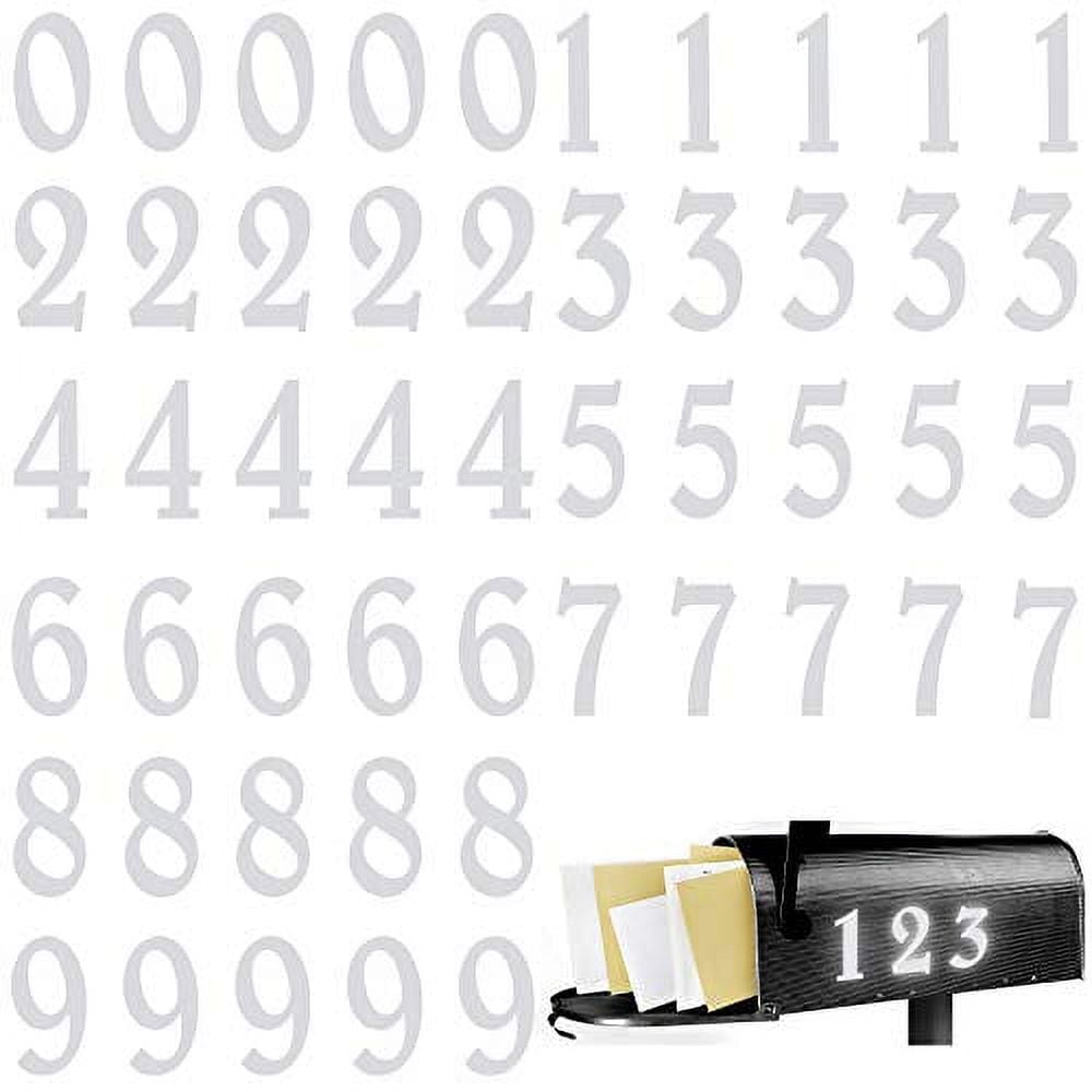 Zonon 60 Pieces Reflective Mailbox Numbers Stickers Vinyl Self Adhesive ...