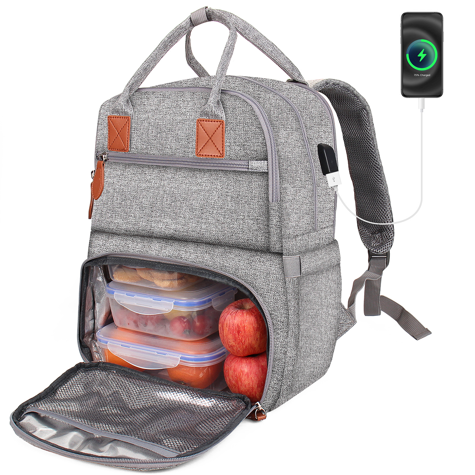 Zonyee 24L Laptop backpack with cooling bag for 15.6 inches, 3-in-1 ...