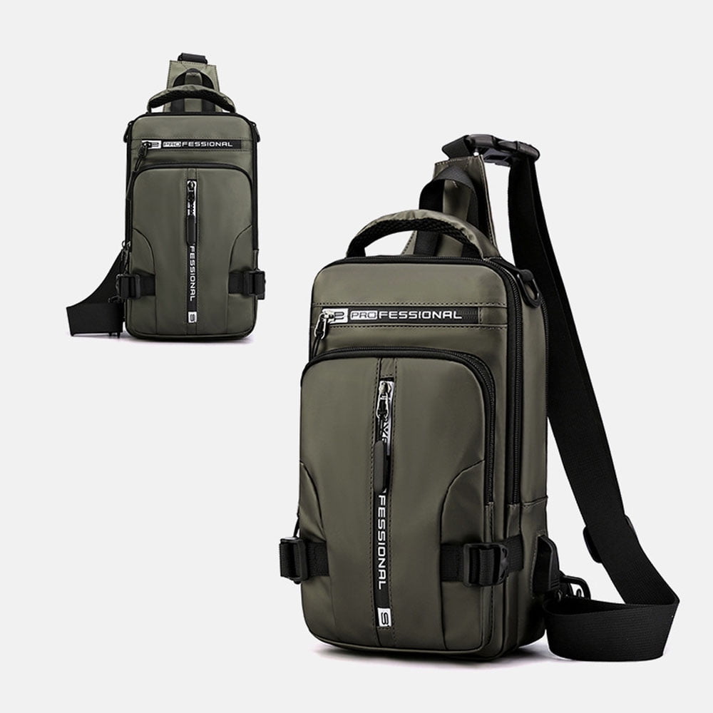 Zonyee Men Crossbody Bags Army green, Nylon Sling Bag Travel Shoulder ...