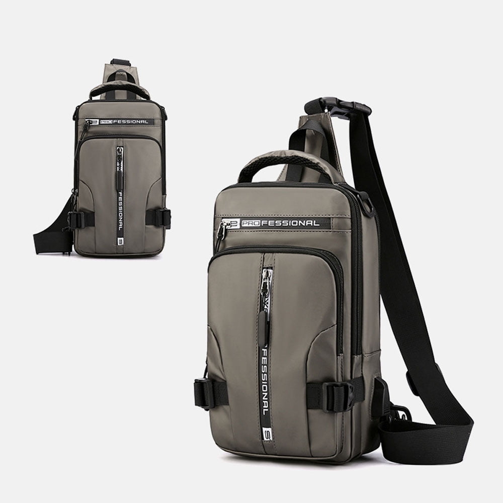 Zonyee Men Crossbody Bags Khaki, Nylon Sling Bag Travel Shoulder ...