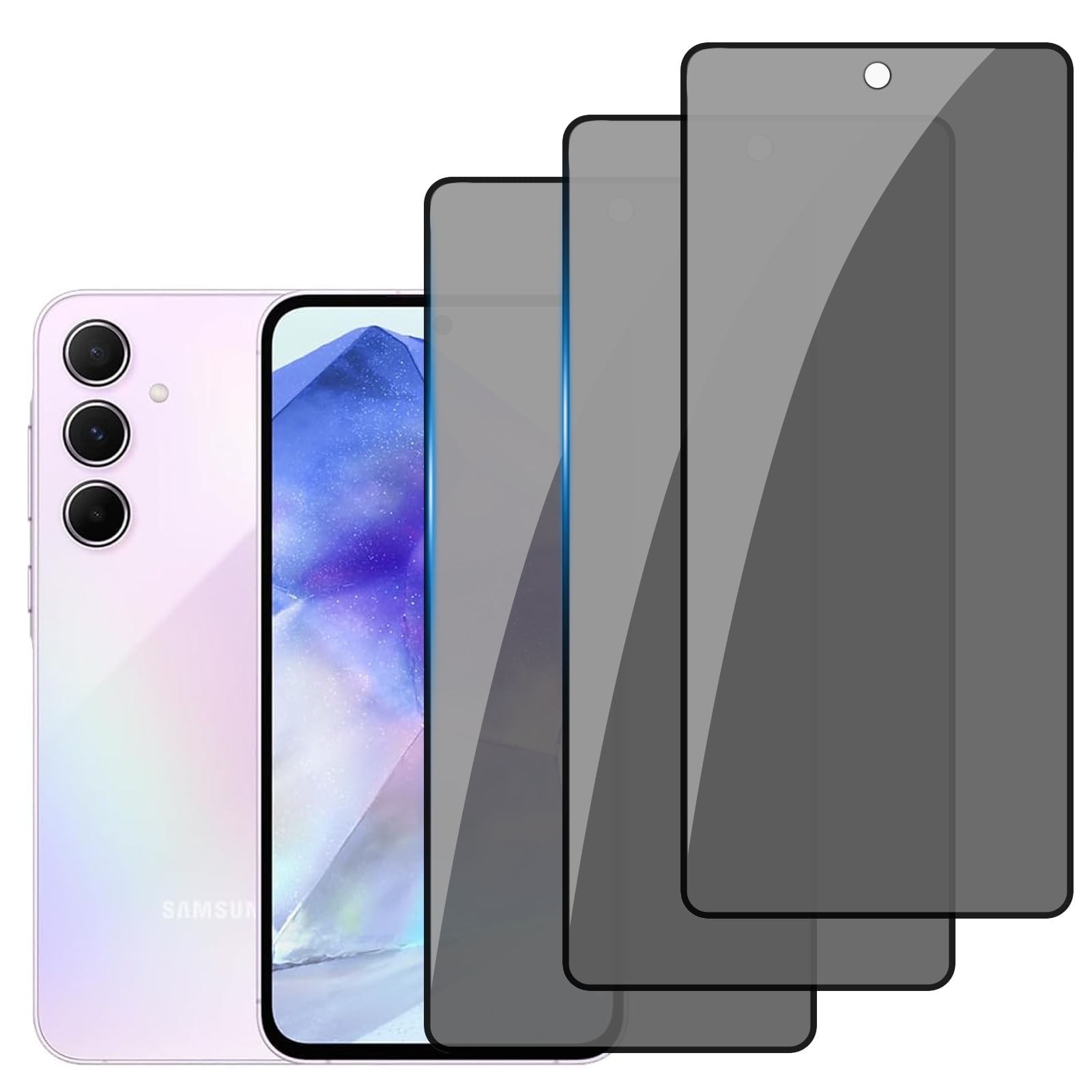 Zonyee Privacy Screen Protector Tempered Glass for Samsung Galaxy A55 ...