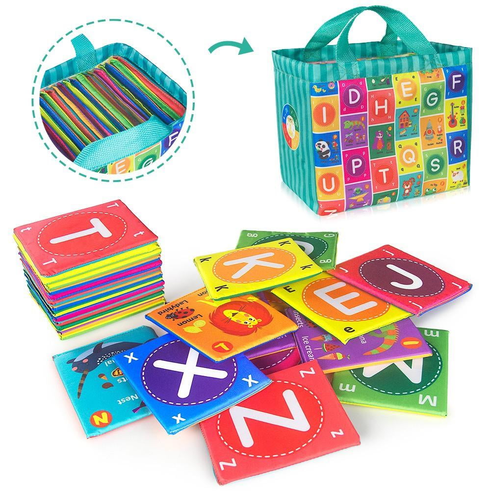 Zoo Alphabet Cards,Soft Alphabet Flash Cards with Cloth Bag,26pcs ...
