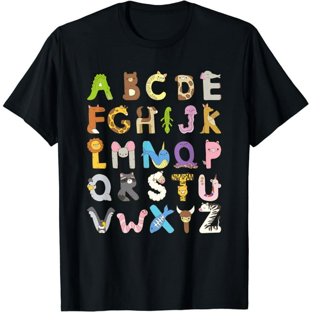 Zoo Animal Alphabet Shirt ABCs Learning Letters T-Shirt - Walmart.com