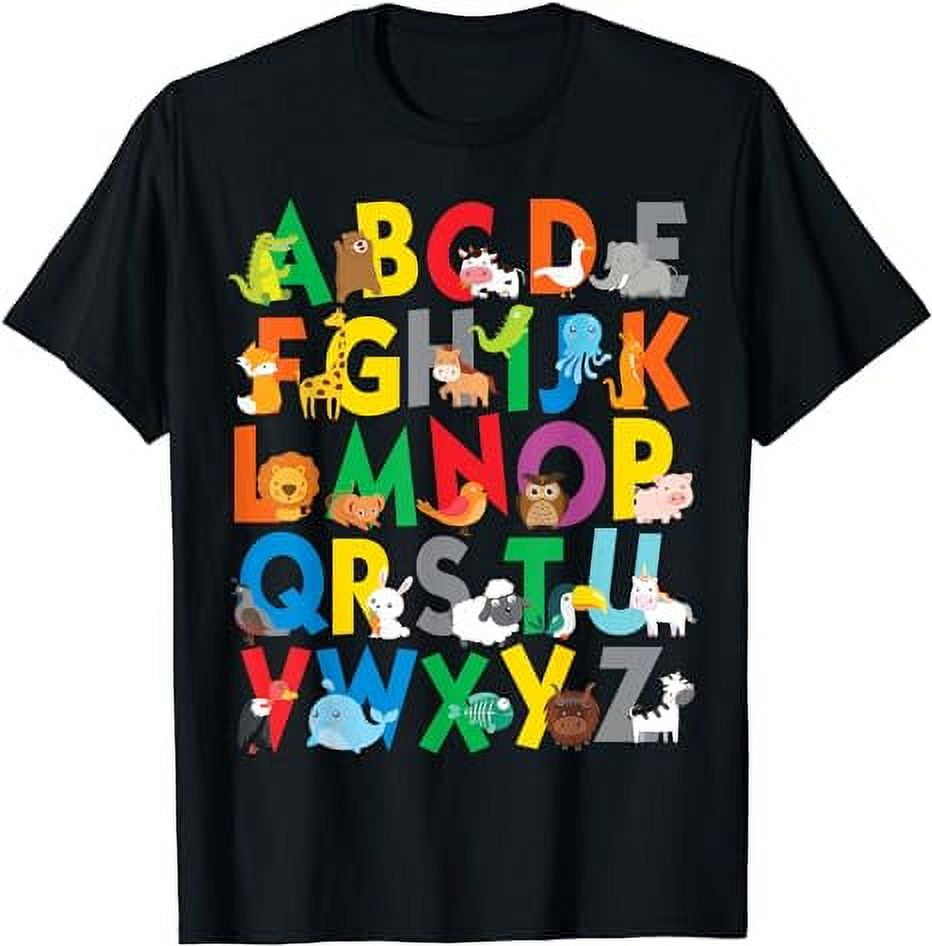 Zoo Animal Alphabet Shirt ABCs Learning for boys, girls T-Shirt ...