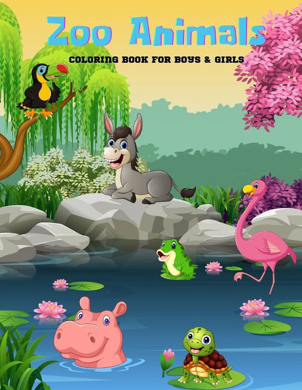 Zoo Animals - Coloring Book For Boys & Girls : Sea Animals, Farm ...