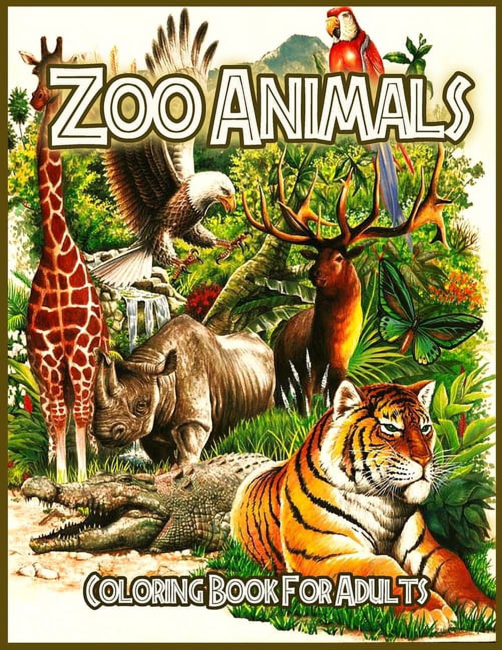 Zoo Animals Coloring Book: Stress Relieving Coloring Book - Walmart.com
