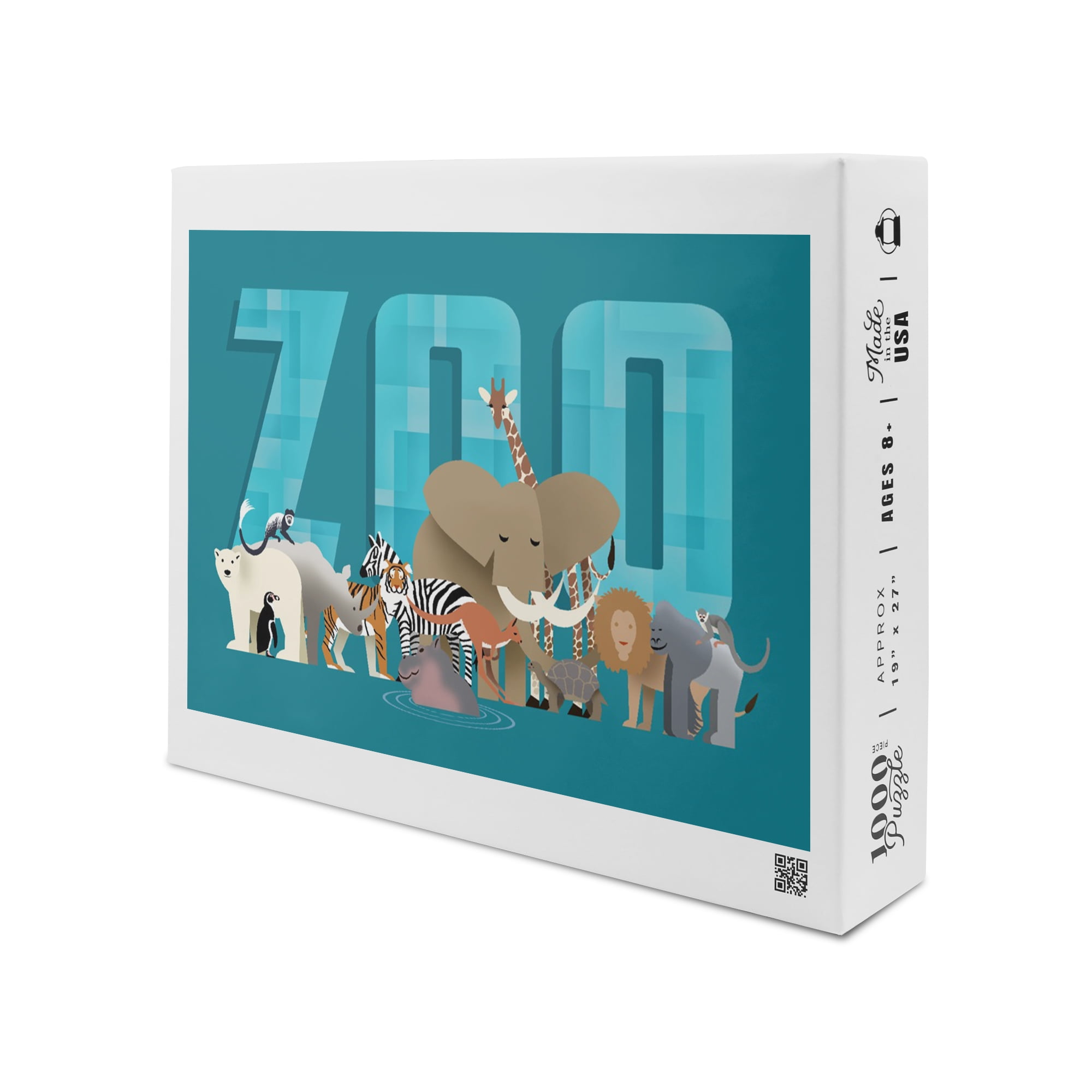 Zoo Animals, Cutout (1000 Piece Puzzle, Size 19x27, Challenging Jigsaw ...