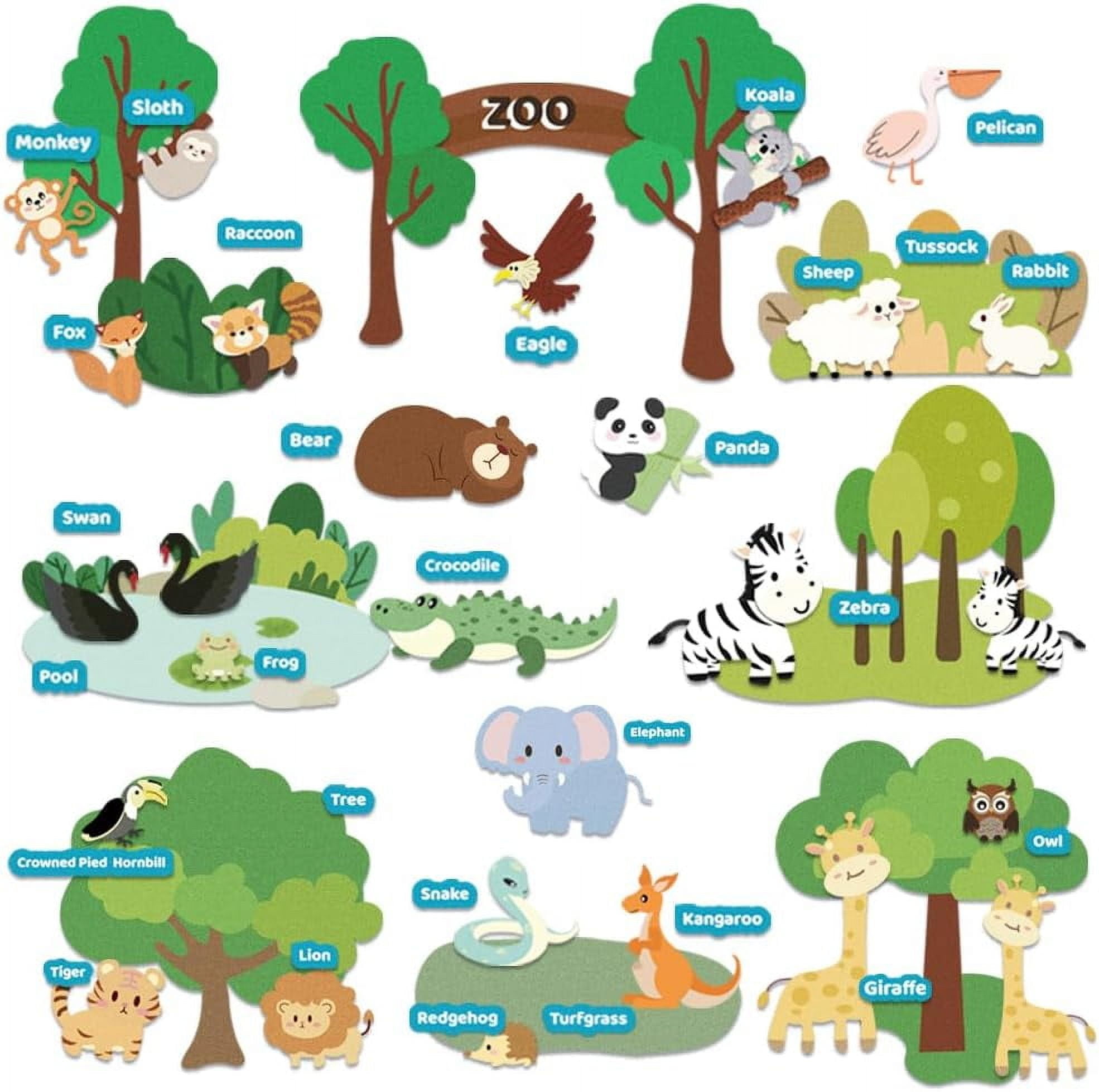 Zoo Animals Felt Board Story Set 68 Pcs Preschool Zoo Storytelling ...