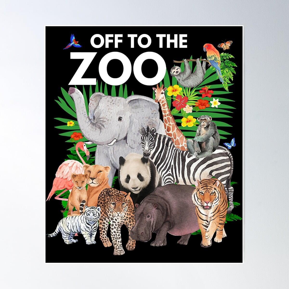 Zoo Animals Safari Party A Day At The Zoo Safari Zoo Animal Poster Wall ...