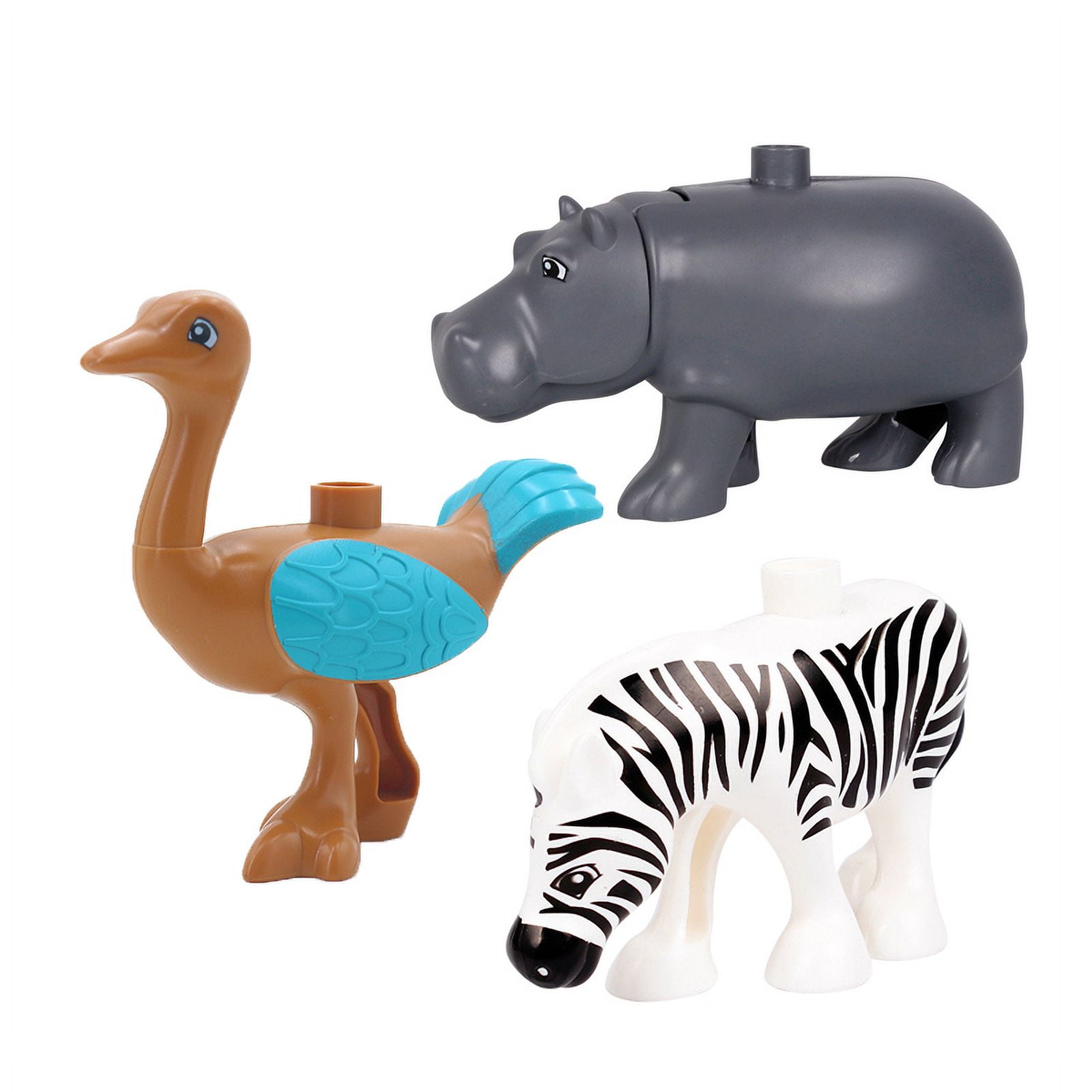 Zoo Animals Series Set Big Size Building Blocks Assemble Accessories ...