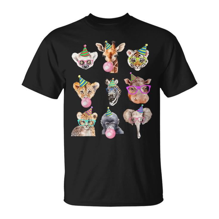 Zoo Animals Wildlife Birthday Party T-Shirt – Zoo Day Celebration Shirt ...