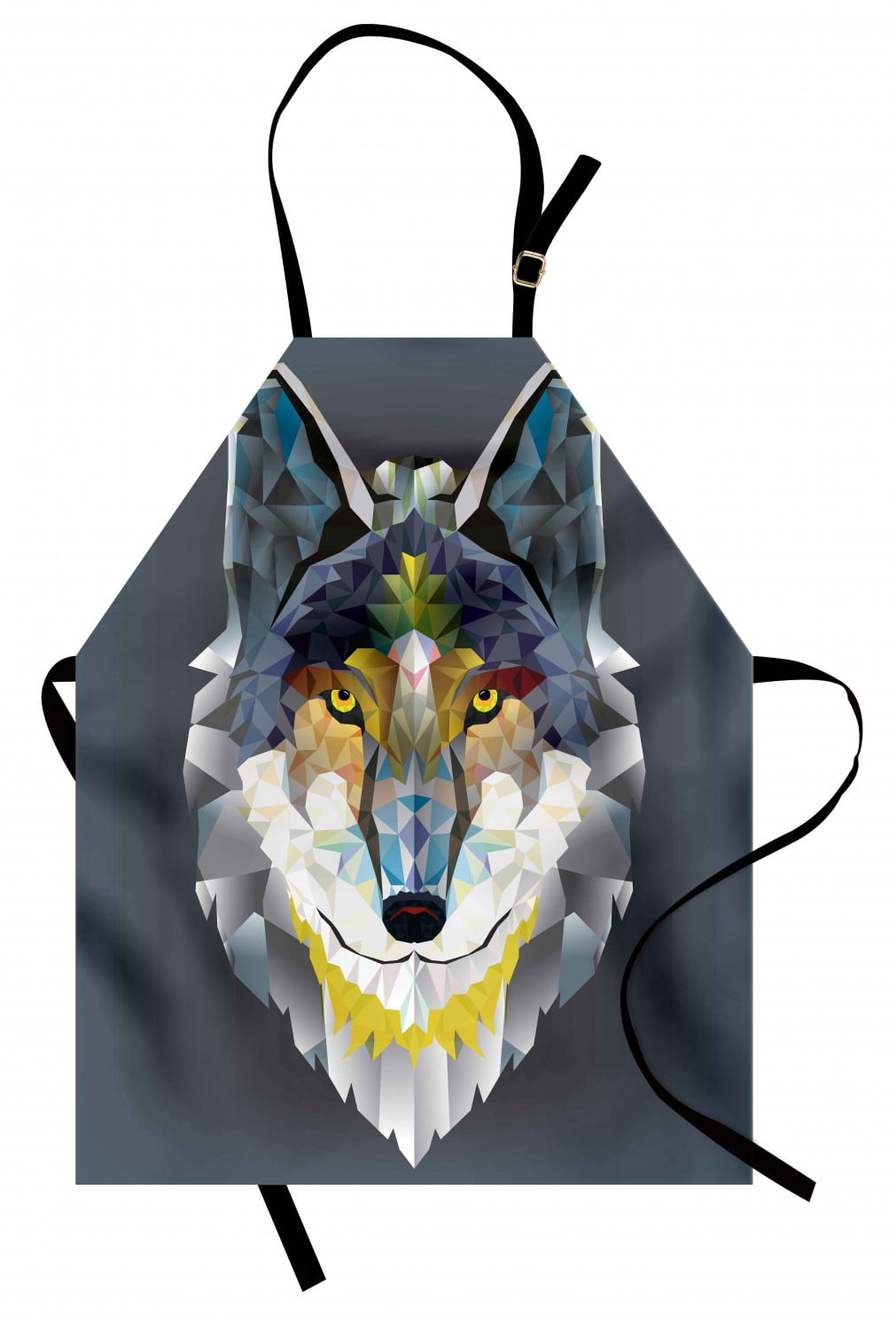 Zoo Apron Artsy Graphic Design of Coyote Wolf Beast Modern Portrait ...