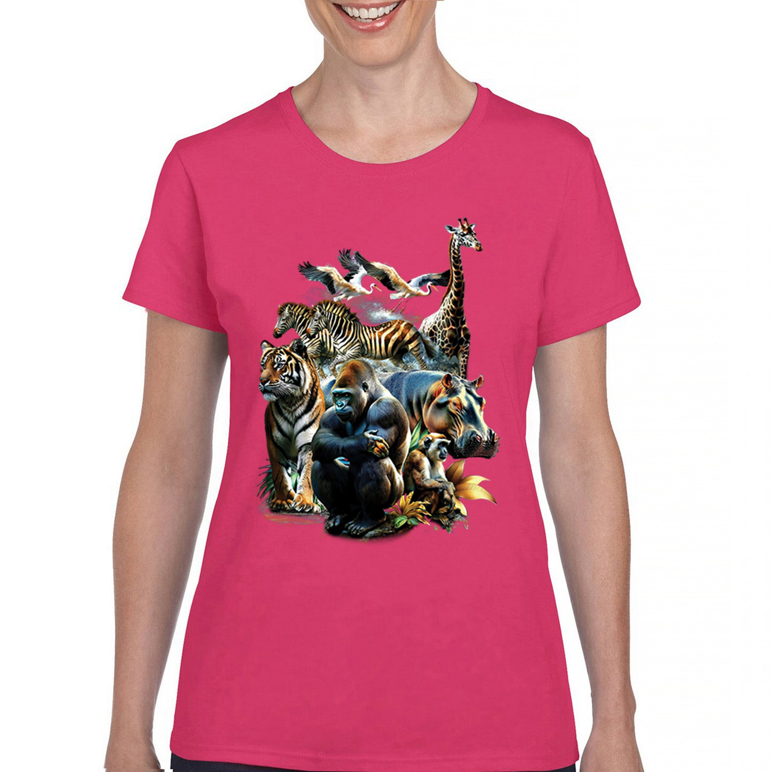 Zoo Collage T-Shirt Gorilla Jungle Coalition Safari Wildlife Animals ...