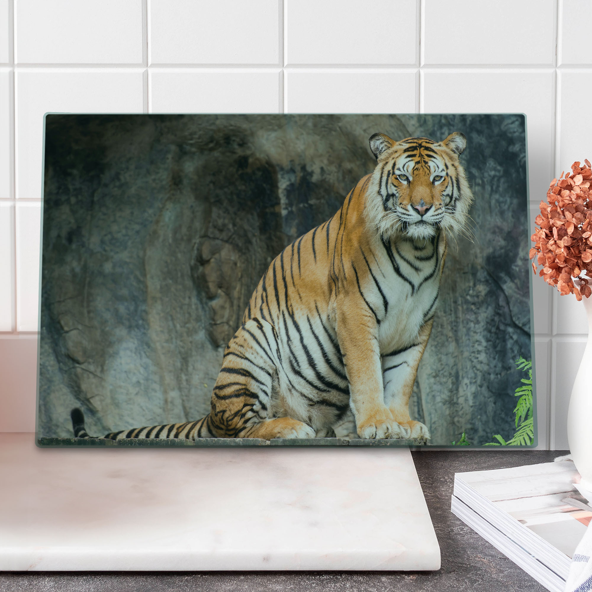Zoo Cutting Board, Bengal Tiger Feline Predator Aggressive Hunter ...