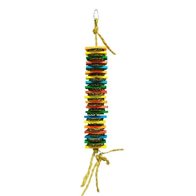 Zoo-Max Kooky Hanging Bird Toy - Natural Pine Wood and Coco Rope Bird ...