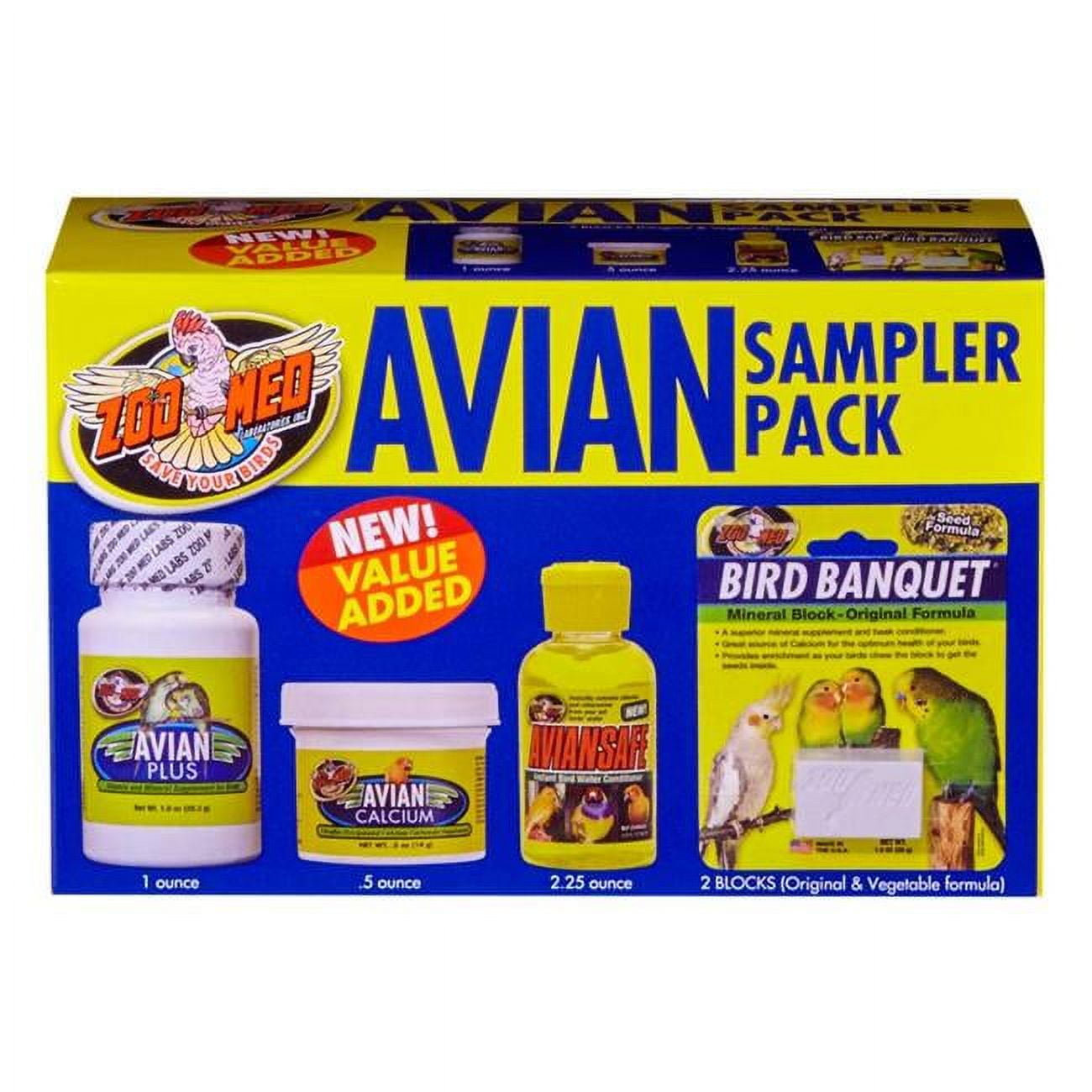 Zoo Med 097612140101 Avian Bird - Vitamins & Supplements Sampler Pack ...
