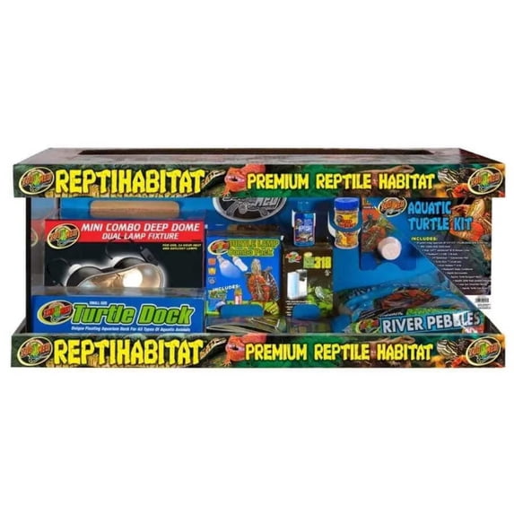 Zoo Med Reptihabitat Aquatic Turtle Kit - Reptile Habitat Tank with ...