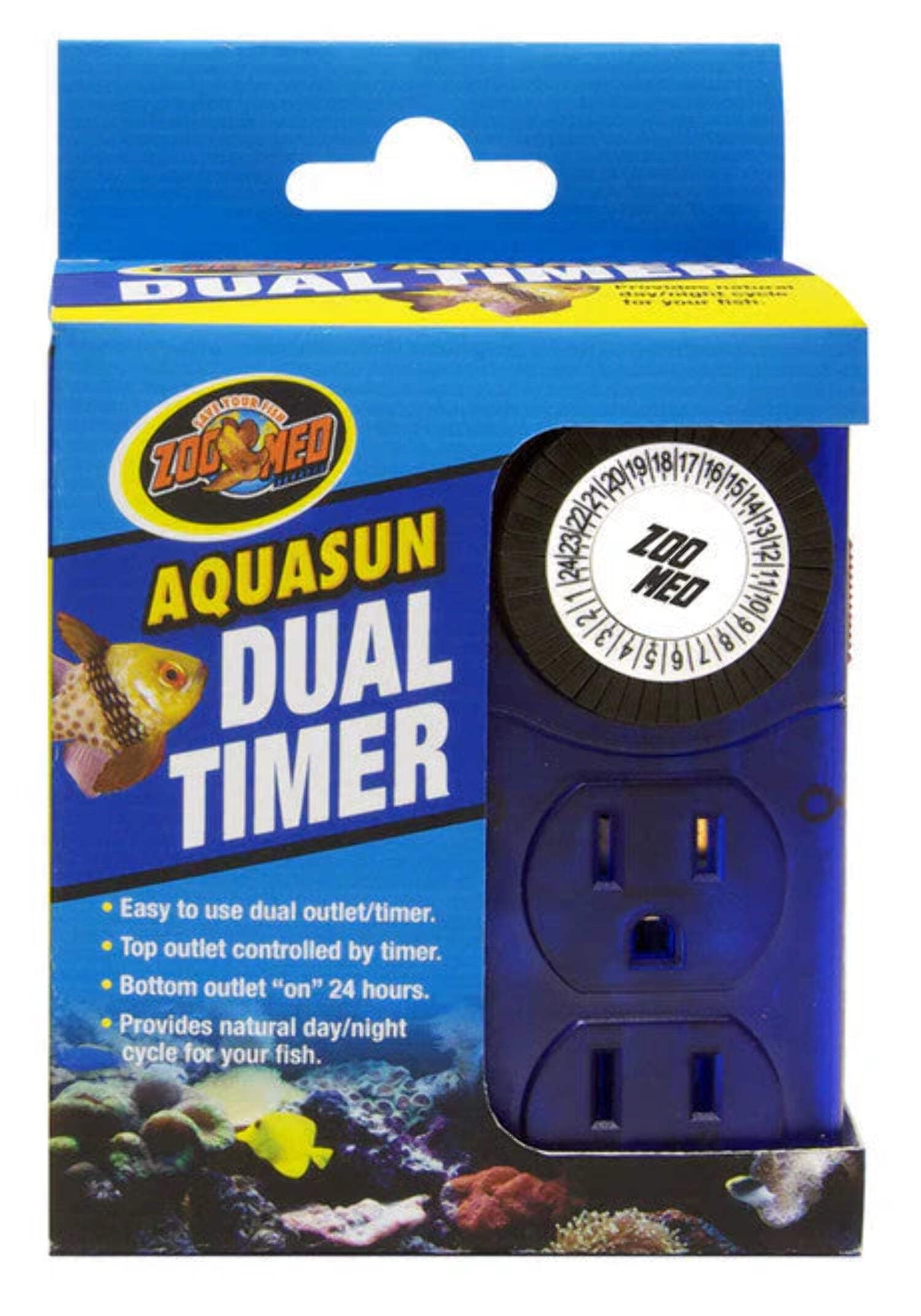 Zoo Med Aquatic AquaSun Dual Timer - Day & Night - 2 Outlet Day & Night ...
