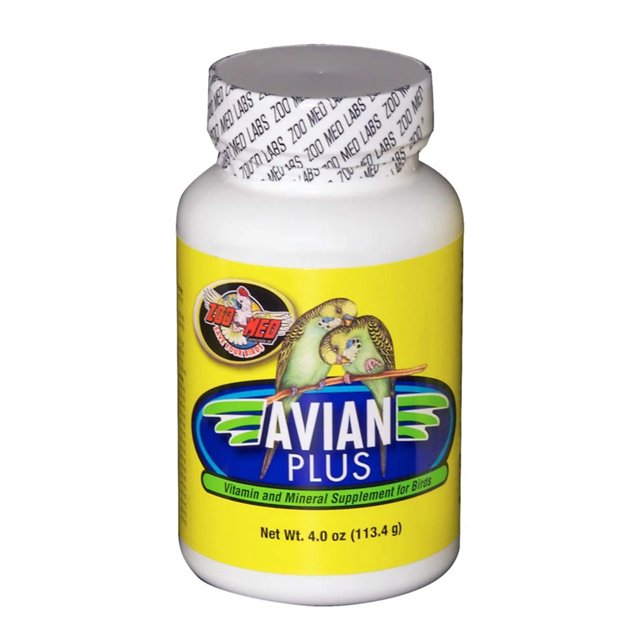 Zoo Med Avian Plus Calcium Pet Formula - Vitamin and Mineral Bird Supplement for Nutrition ...