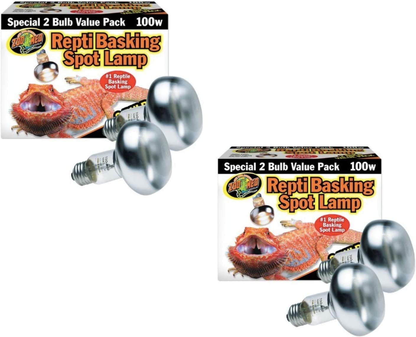 Zoo Med Reptile Basking Spot Heat Bulbs, 100 Watt, Warming Light - 2 ...