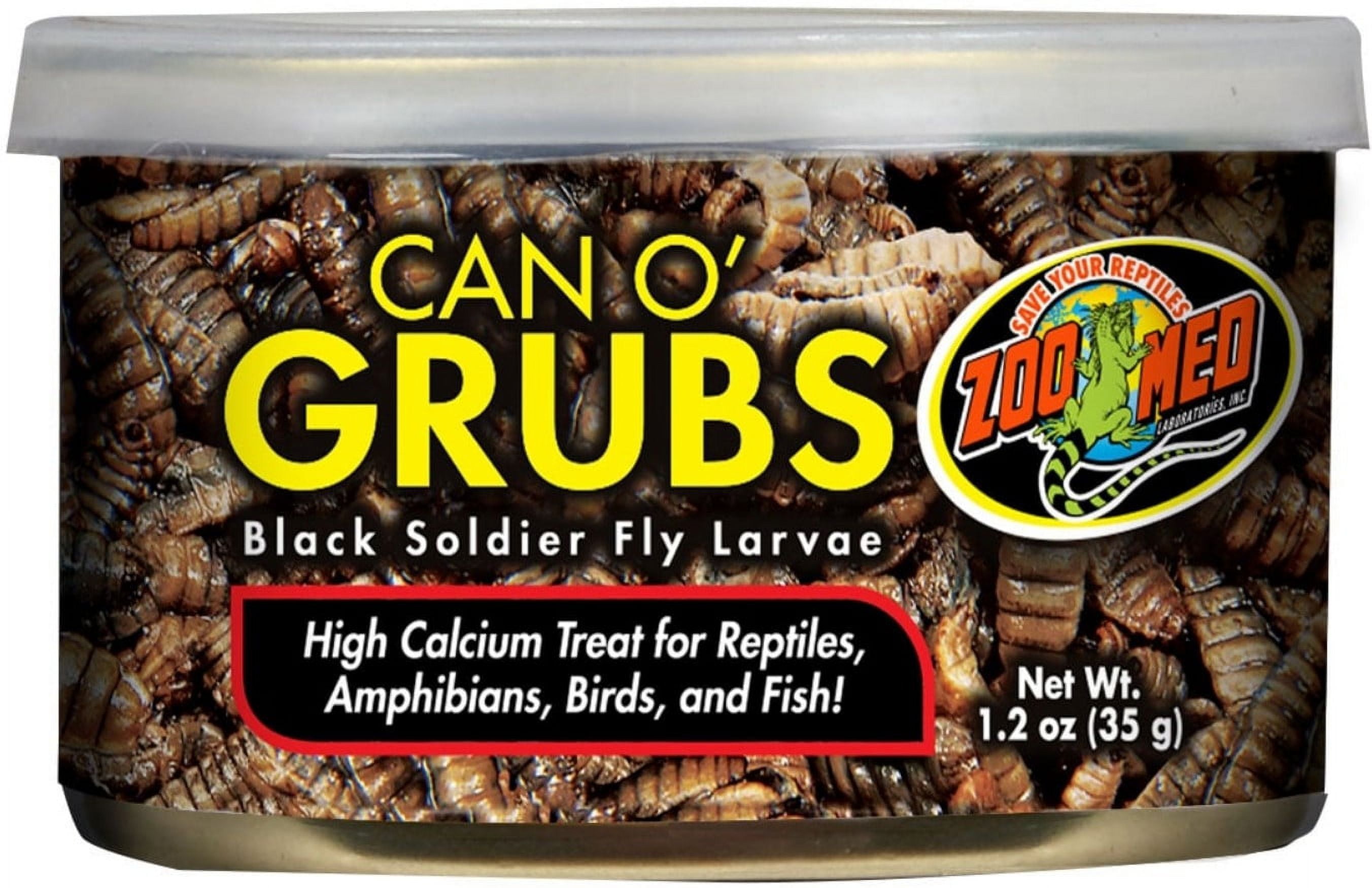 Zoo Med Can O Grubs Black Soldier Fly Larvae High Calcium Treat for ...