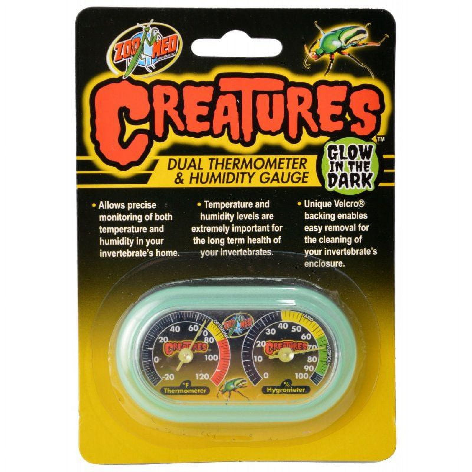 Zoo Med Creatures Dual Thermometer & Humidity Gauge [Reptile ...