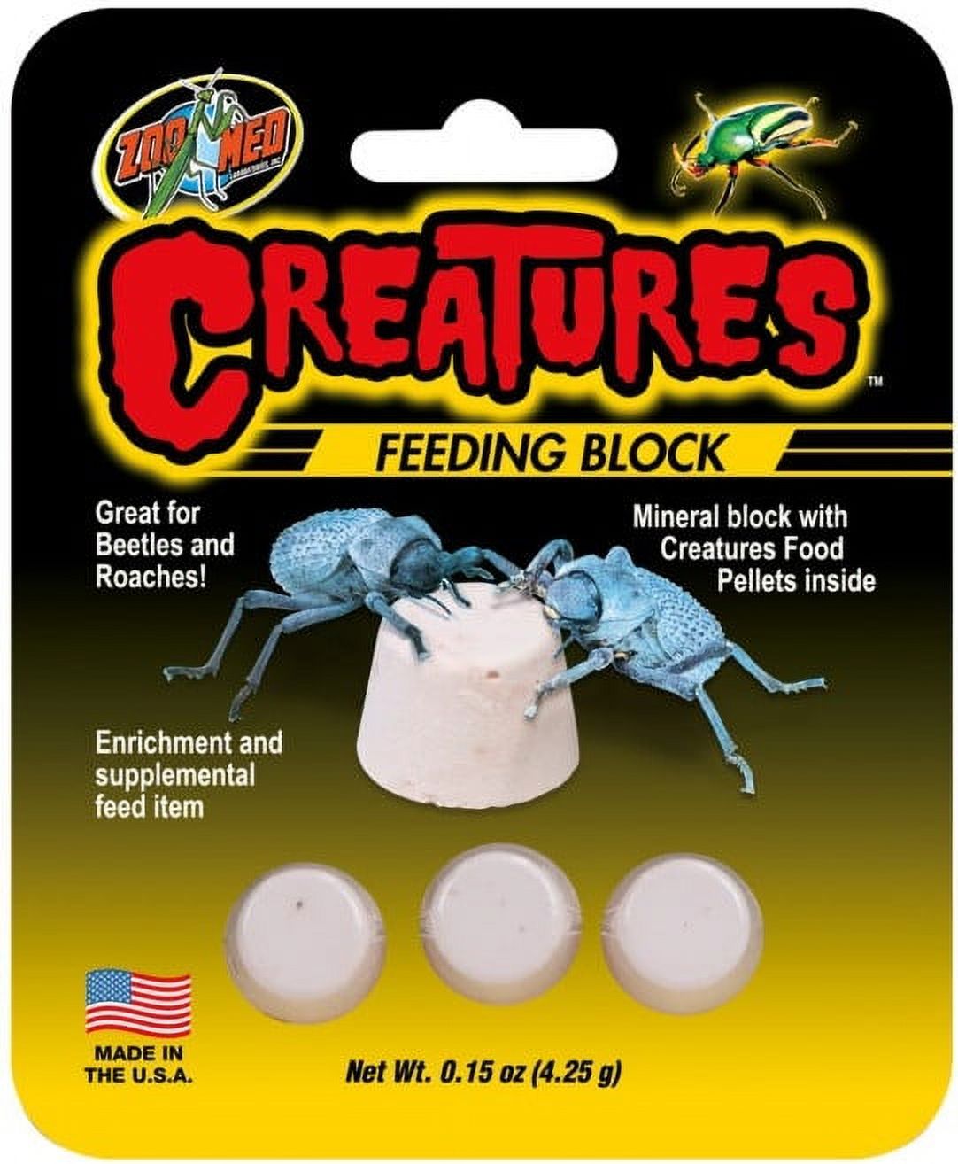 Zoo Med Creatures Feeding Block for Beetles and Roaches [Food & Treats ...