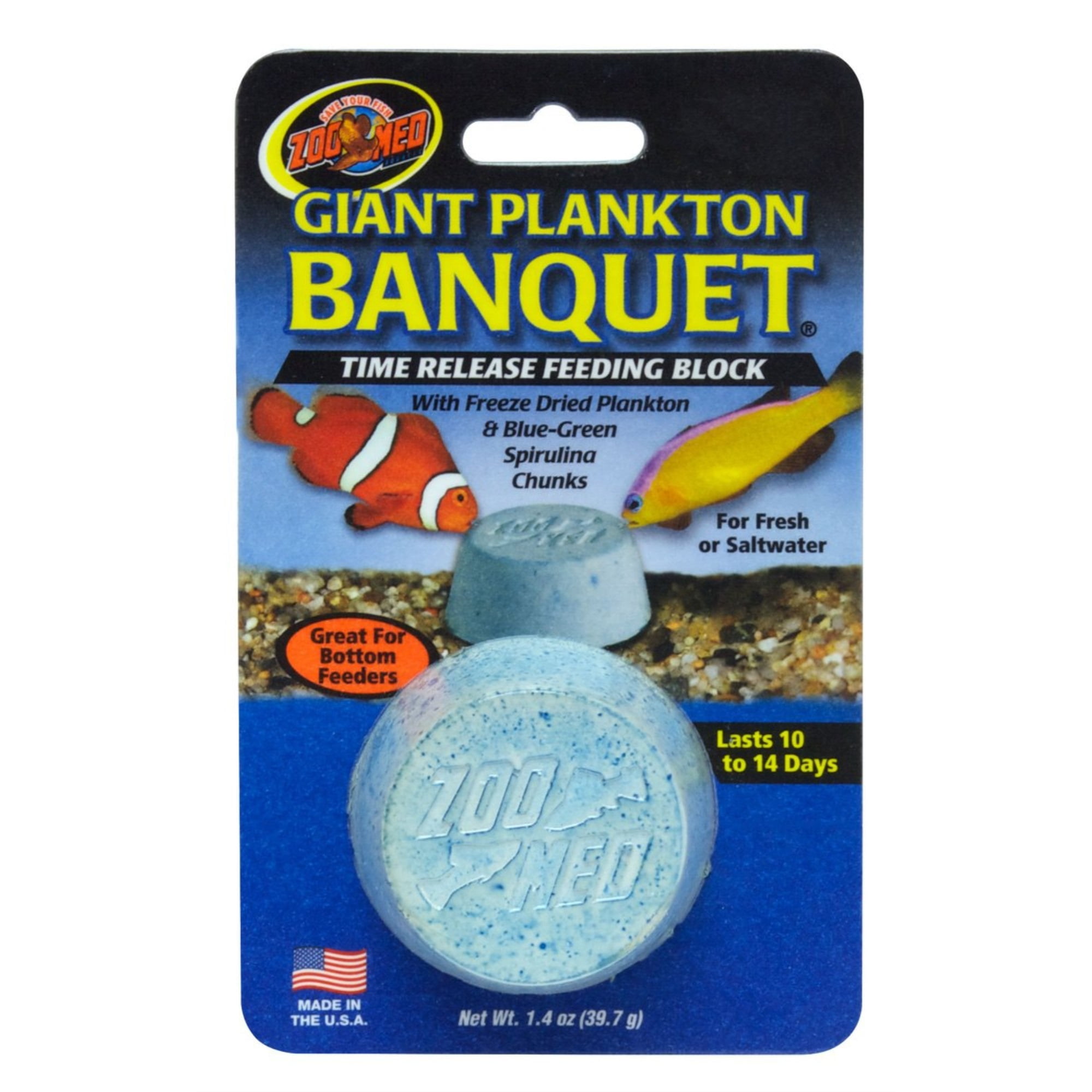 Zoo Med Giant Plankton Banquet Time Release Feeding Block for Fresh and ...