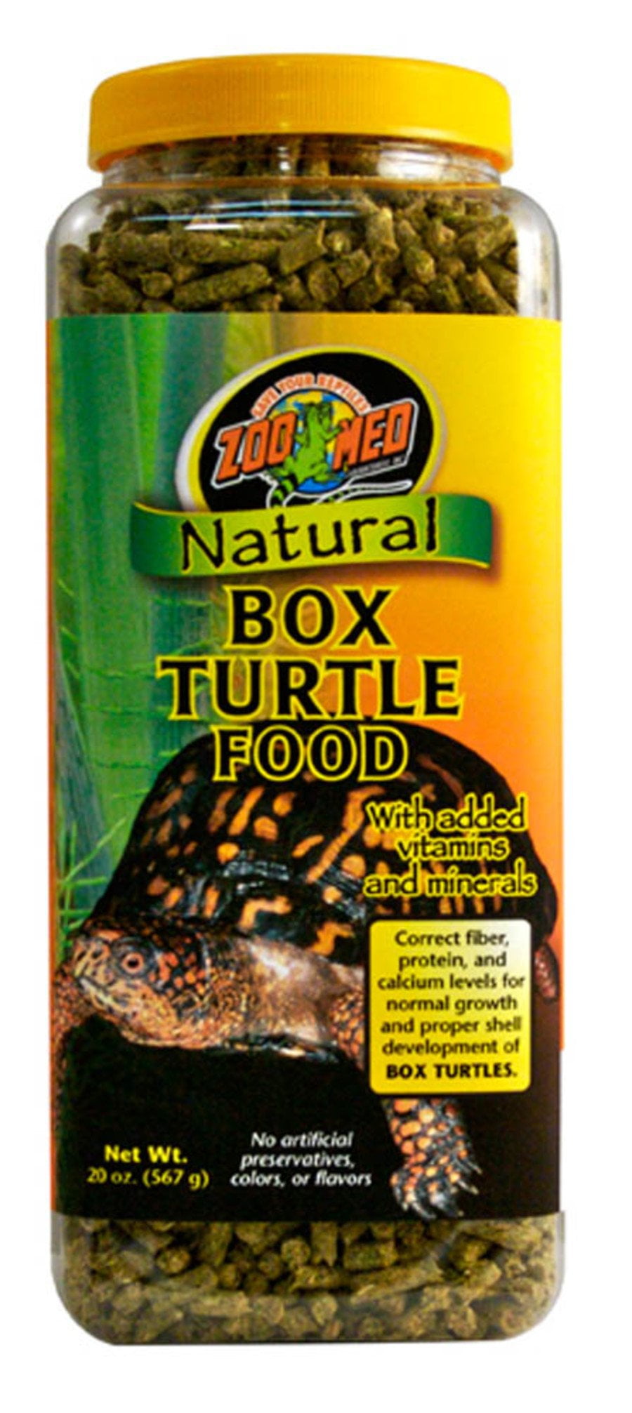 Zoo Med Box Turtle Pellet Food, 20 oz, Fiber, Protein, Calcium, Reptile ...