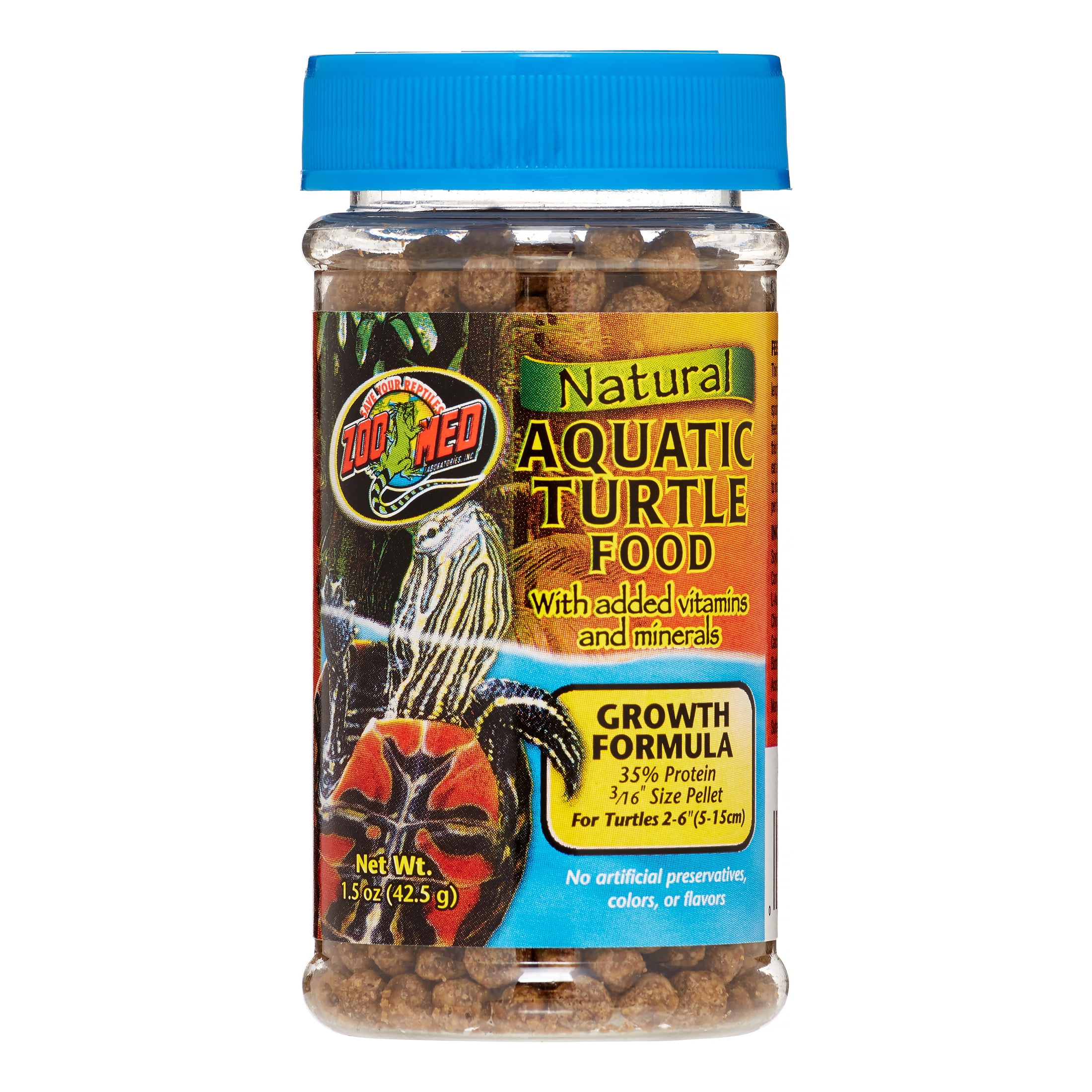 Zoo Med Growth Formula Aquatic Turtle Food, Floating Pellets, 1.85 Oz ...