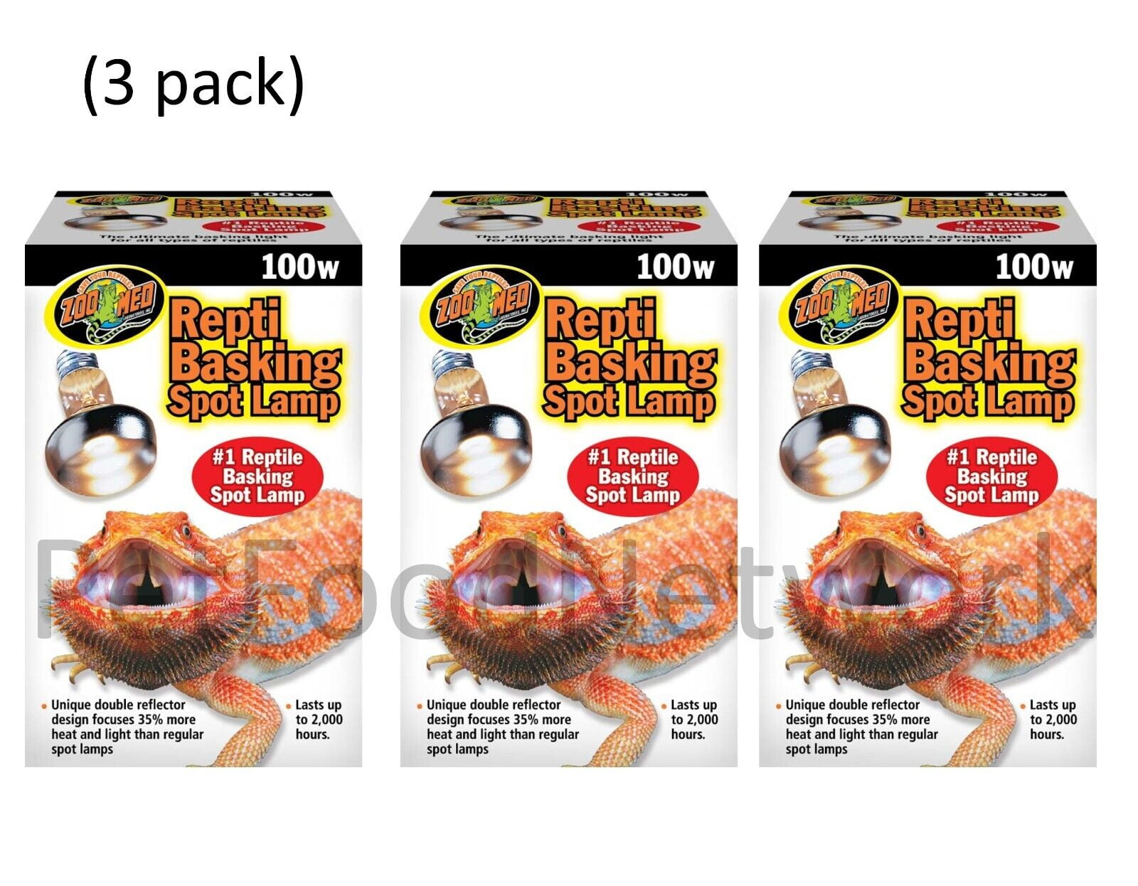 Zoo Med Repti Basking Spot Lamp for Reptiles 100 W (3 Pack) - Walmart.com