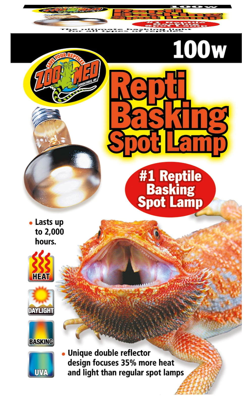 Zoo Med Labs Repti Basking Spot Lamp 150W - UVA Lighting & Heating Bulb ...