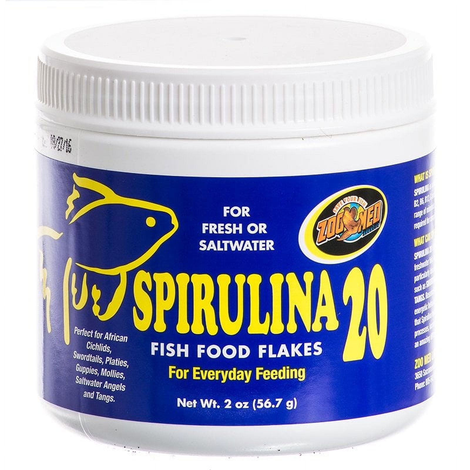 Zoo Med Spirulina 20 Fish Food Flakes - Walmart.com