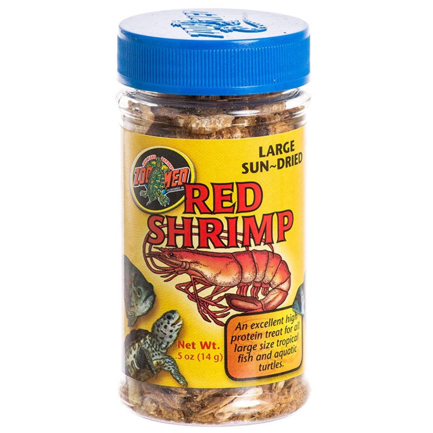 Zoo Med Large Sun-Dried Red Shrimp - 5 oz High-Protein Food for Aquatic ...