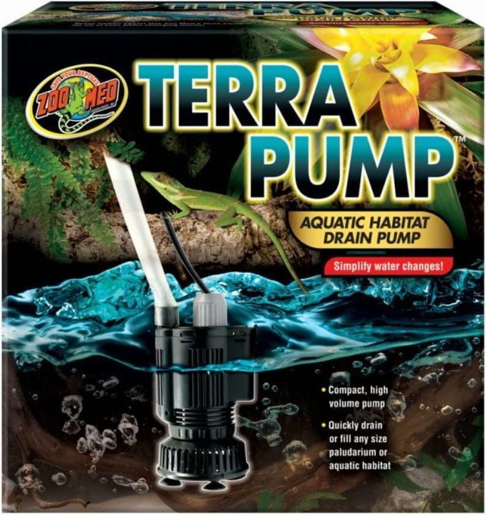 Zoo Med Terra Pump for Turtle Tank & Aquarium, Aquatic Habitat Drain ...