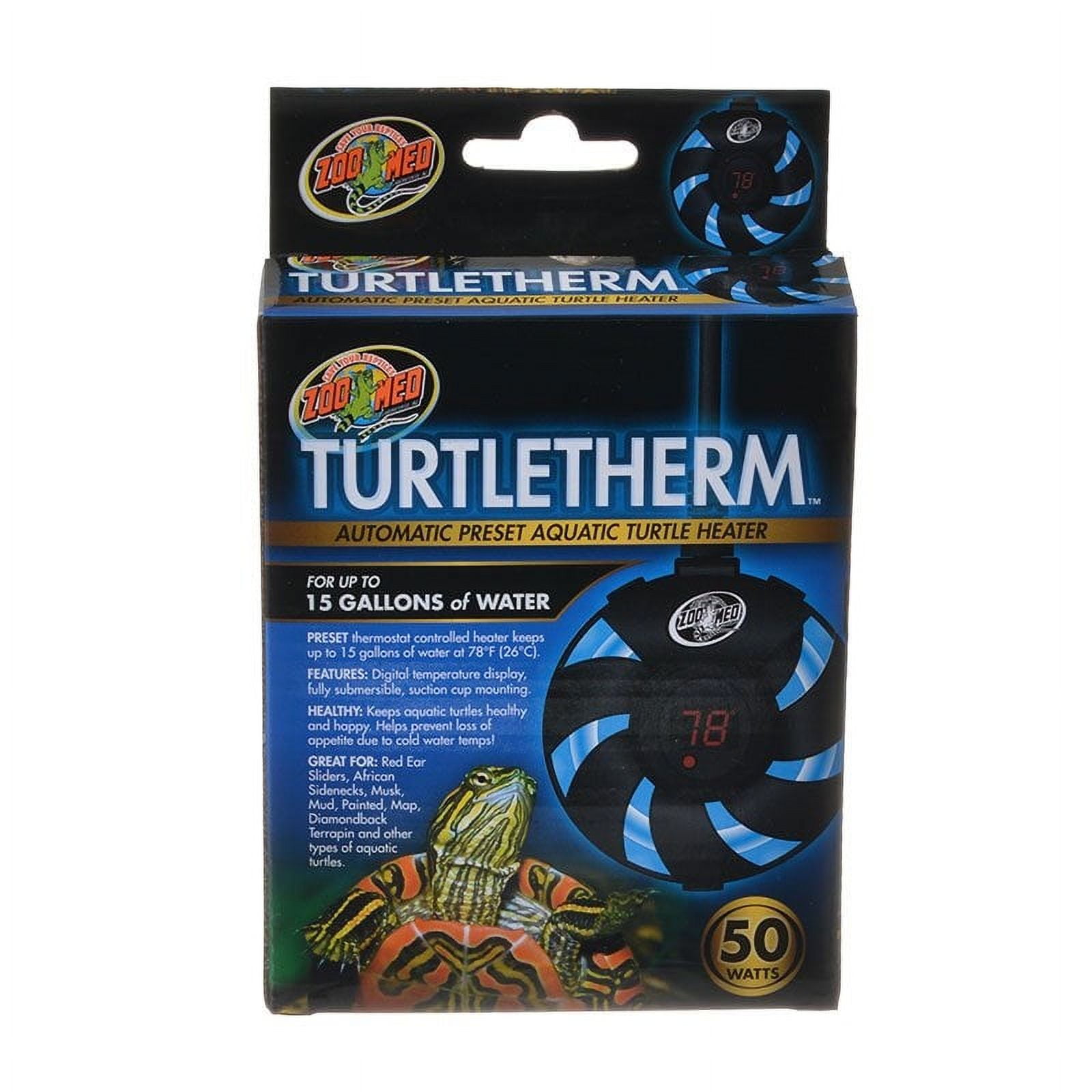 Zoo Med Aquatic Turtle Heater, 50 Watt Submersible Aquarium Heat ...