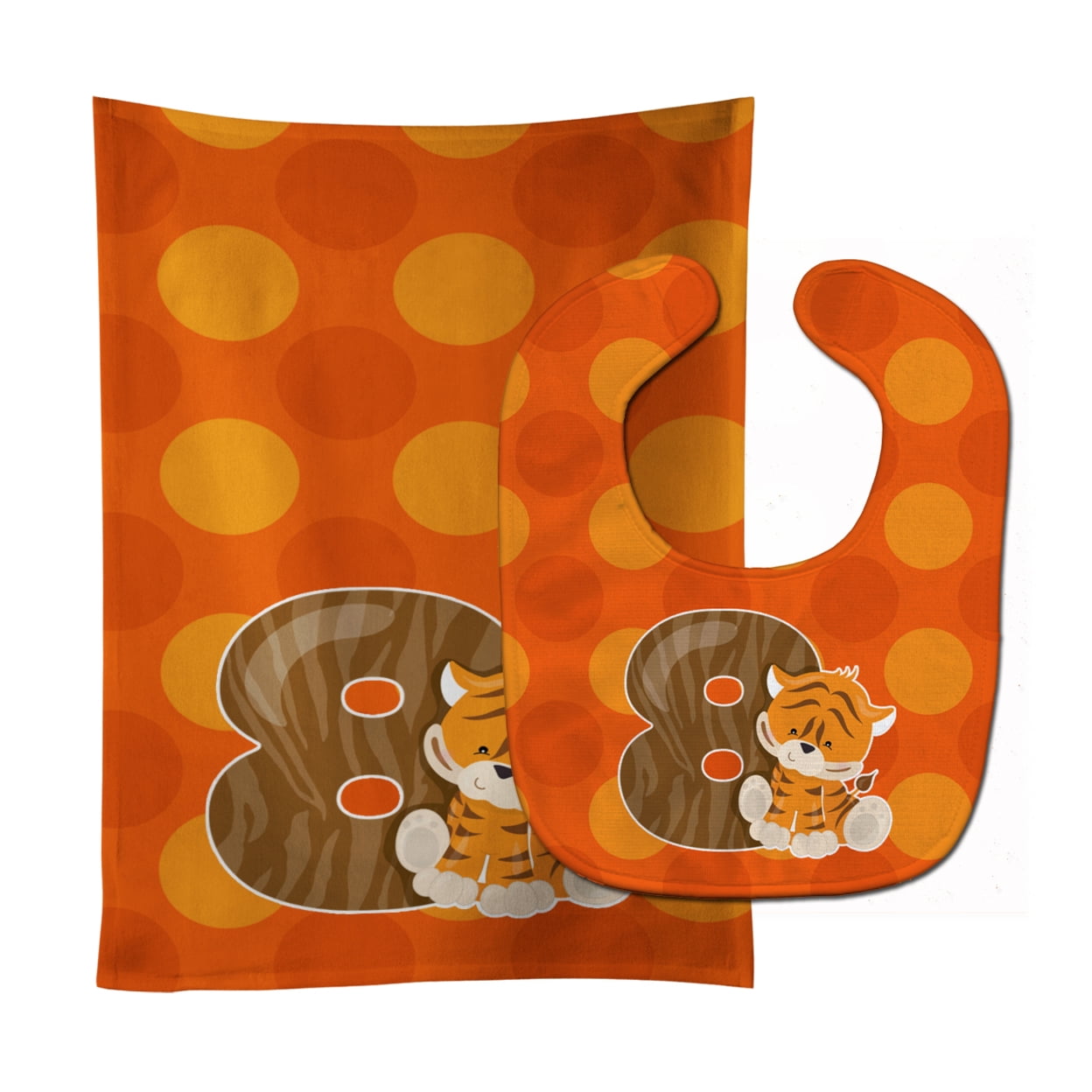 Zoo Month 8 Tiger Baby Bib & Burp Cloth - Walmart.com