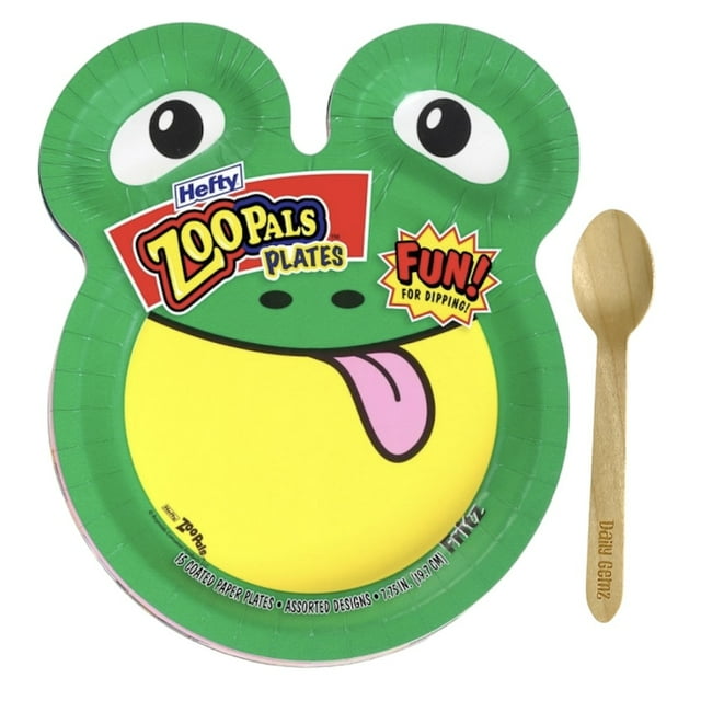 Zoo Pal Plates, 15 Count Bundle with Hefty Disposable Animal Zoo Pals ...