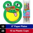 Zoo Pals 8” Paper Plate and 10 oz Plastic Cup (15 plates, 25 cups ...