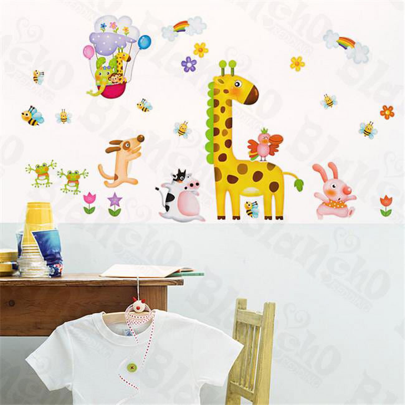 Zoo Party 1 - Large Wall Decals Stickers Appliques Home Decor - Walmart.com