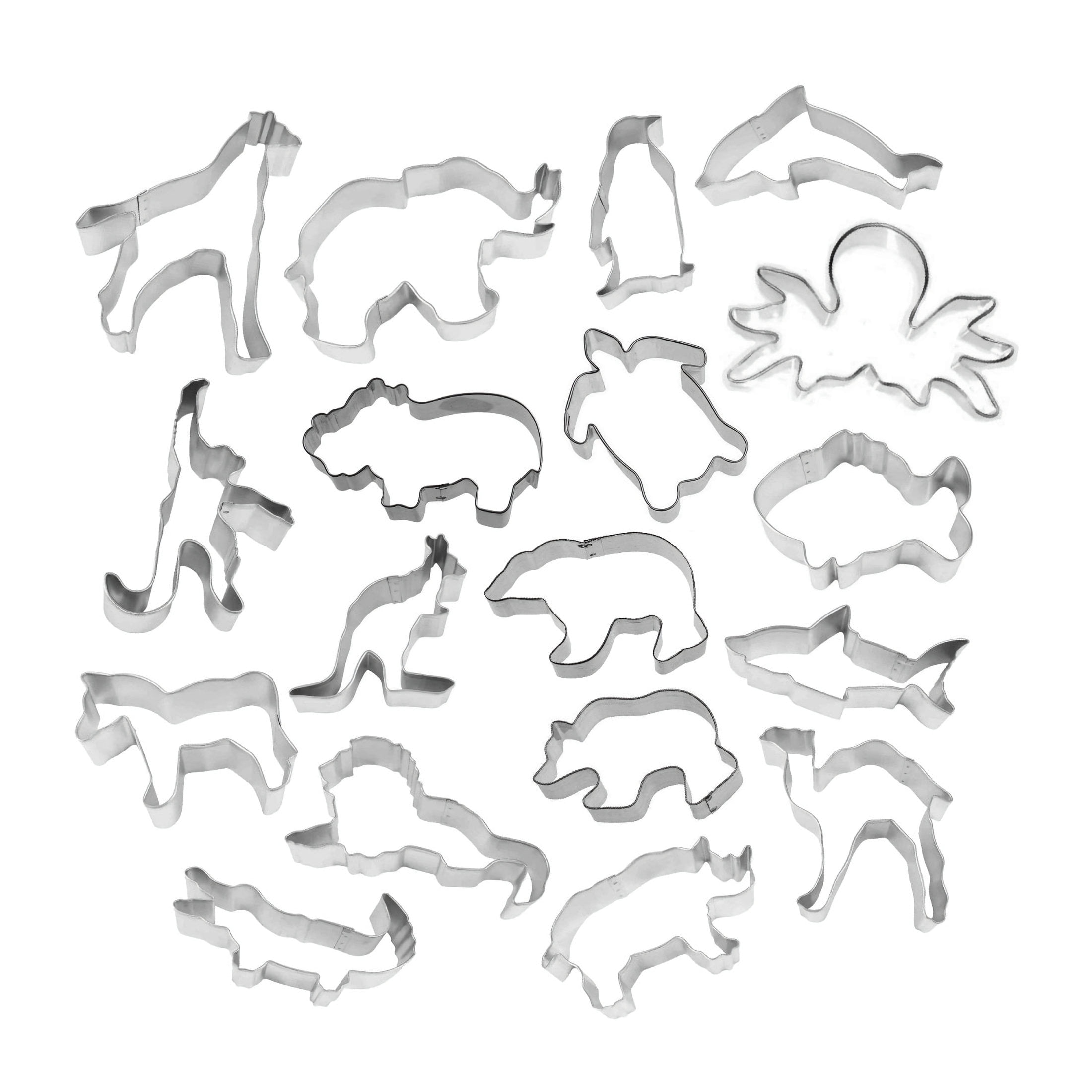 Zoo Safari Animal 18 Piece Cookie Cutter Set - Kangaroo, Penguin ...